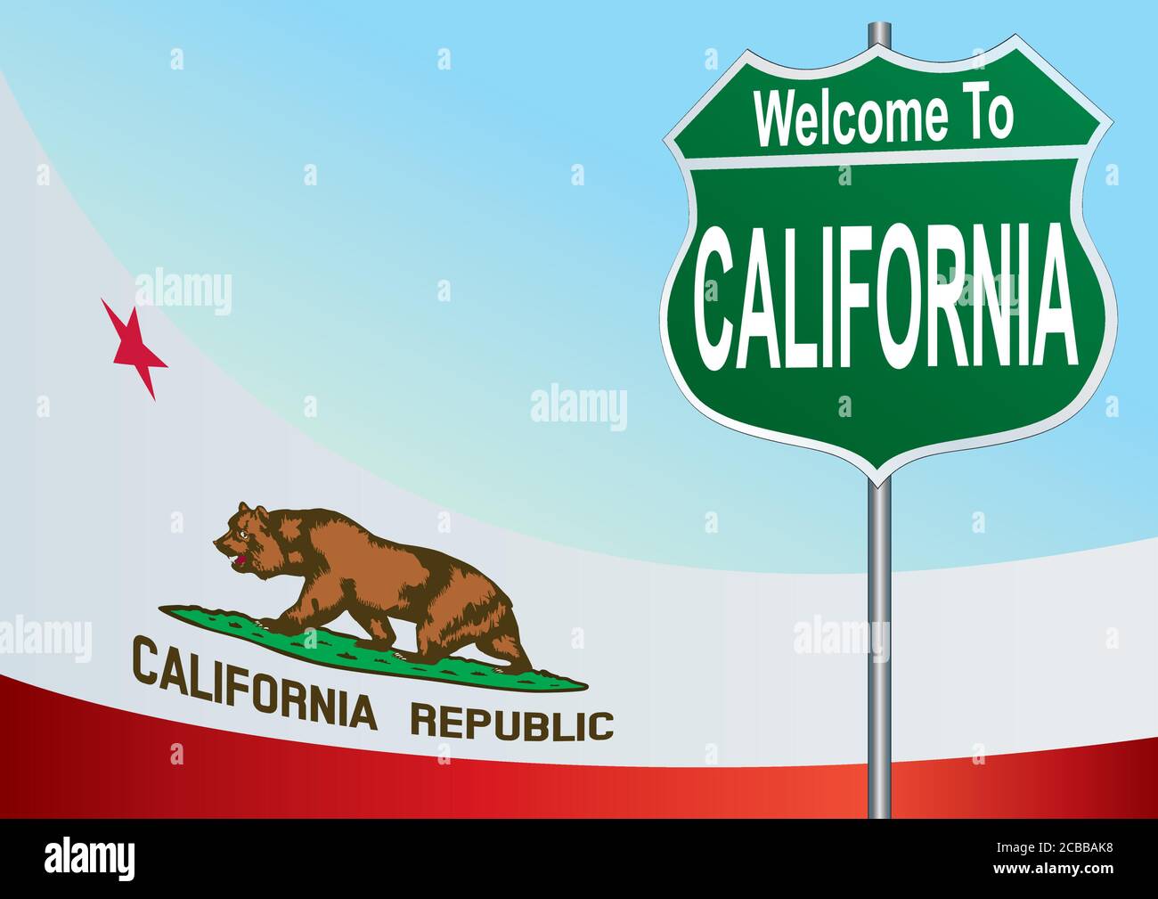 road sign Welcome to the California Stock Vector Image & Art - Alamy