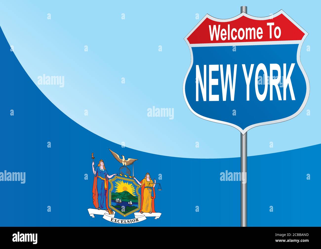 road sign Welcome to the New York Stock Vector Image & Art - Alamy
