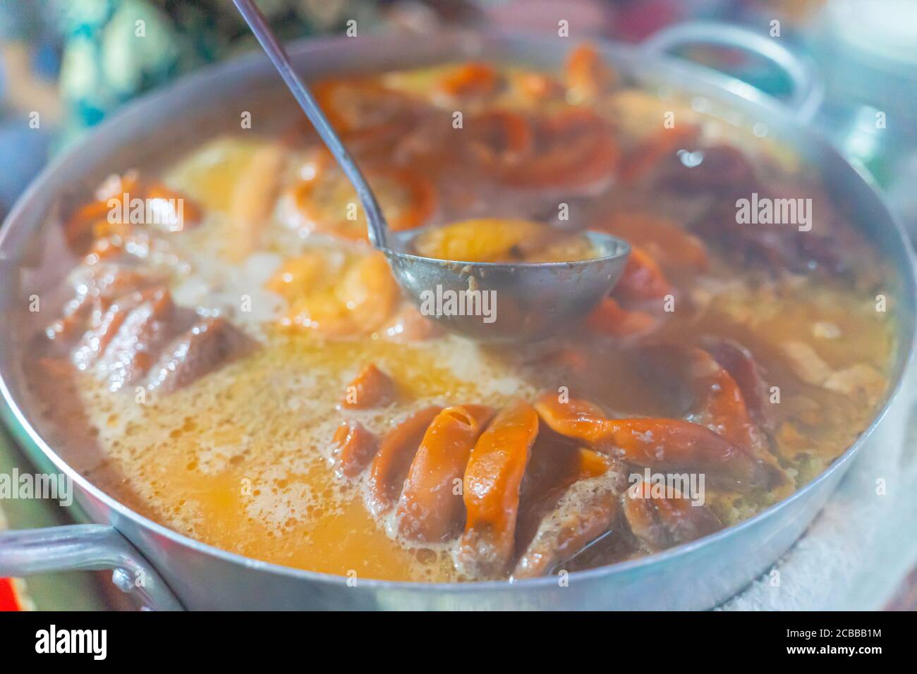 Close focus of Vietnamese braised beef offal or beef offal stew ( pha ...