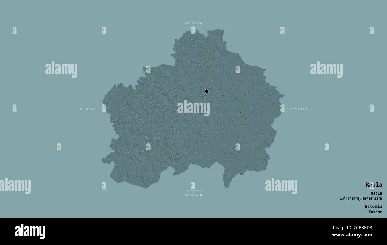 Area of Rapla, county of Estonia, isolated on a solid background in a ...