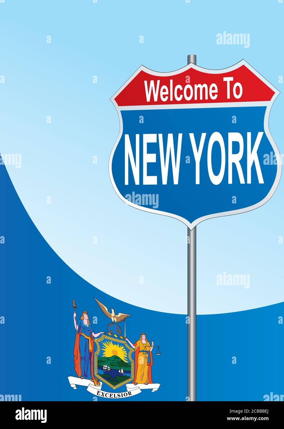 road sign Welcome to the New York Stock Vector Image & Art - Alamy