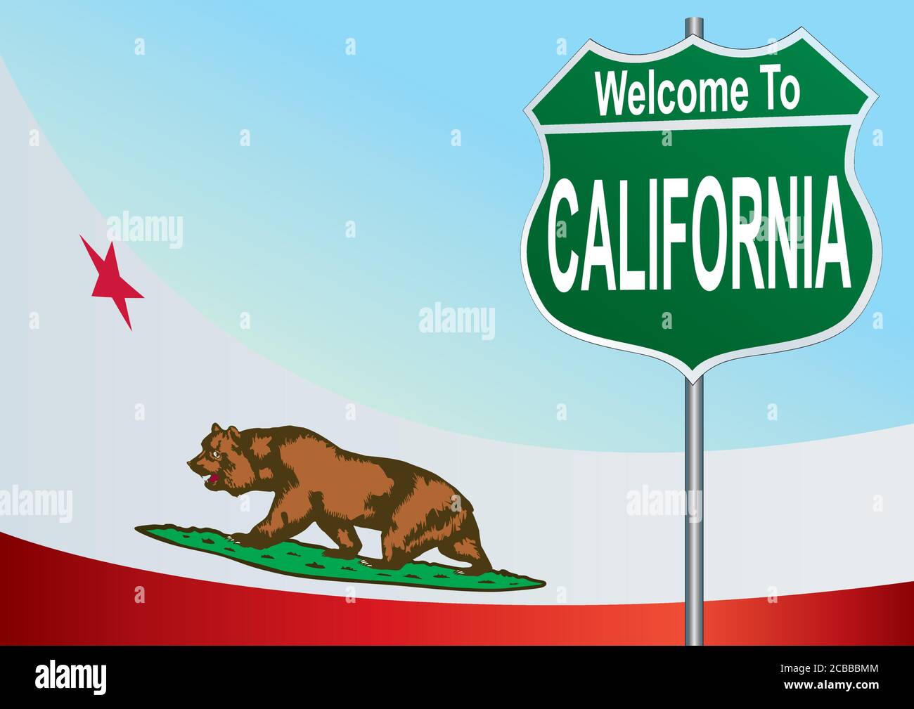 road sign Welcome to the California Stock Vector Image & Art - Alamy