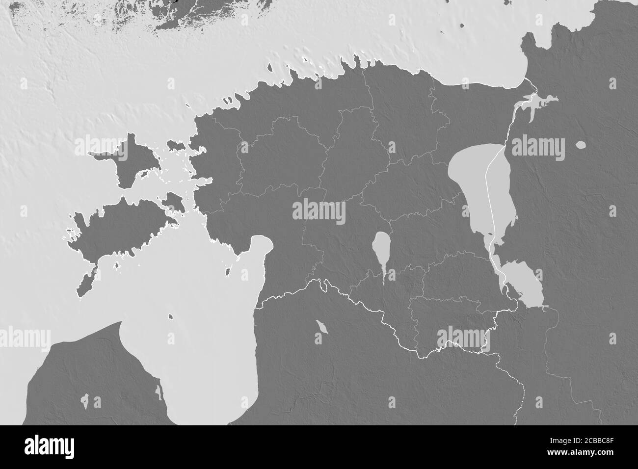 Extended area of Estonia with country outline, international and ...