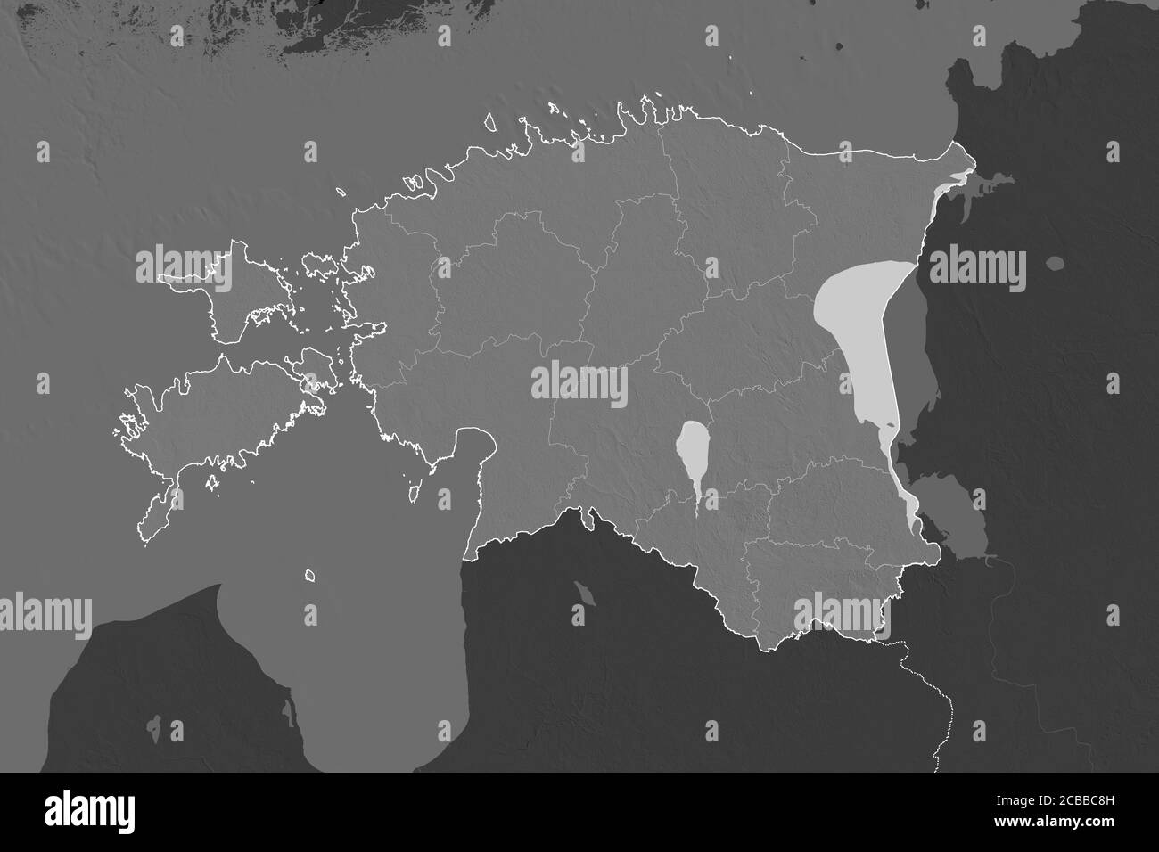 Shape of Estonia separated by the desaturation of neighboring areas ...