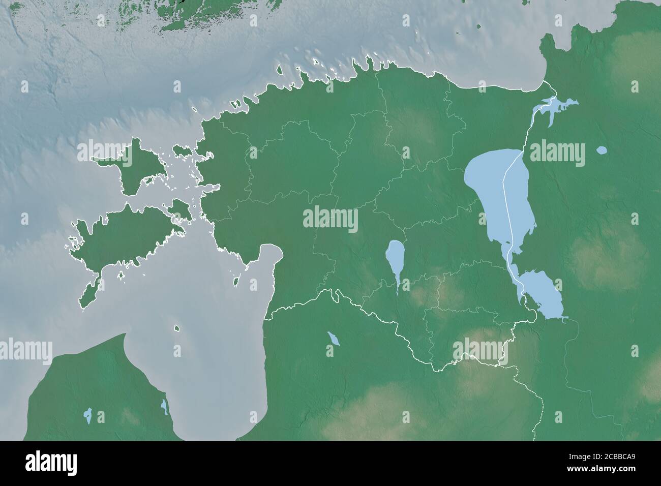Extended area of Estonia with country outline, international and ...