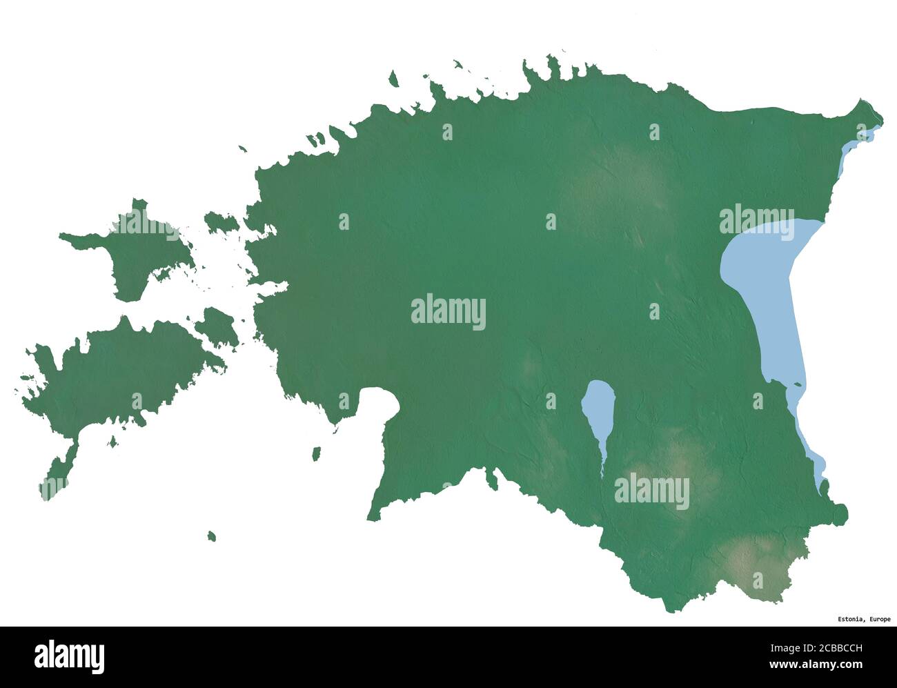 Shape of Estonia with its capital isolated on white background ...