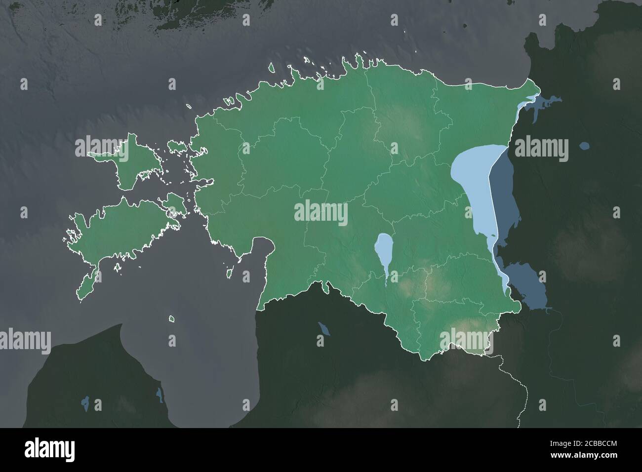 Shape of Estonia separated by the desaturation of neighboring areas ...