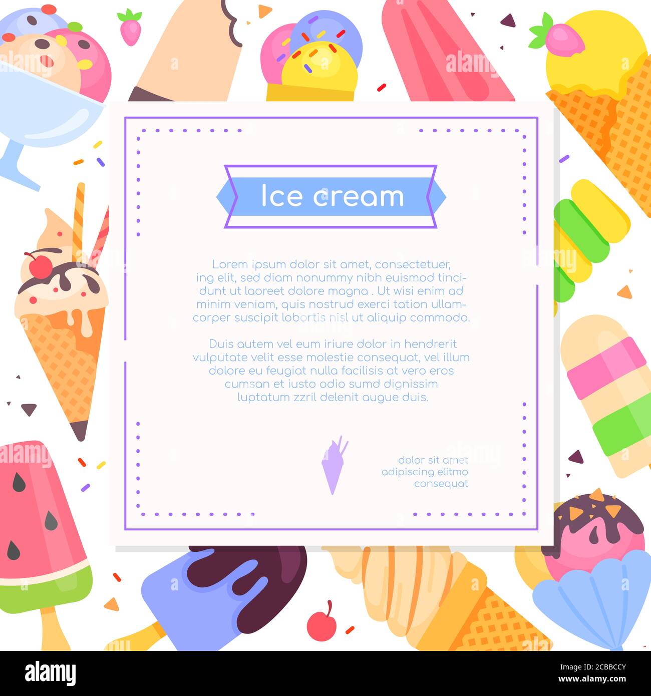 Ice cream - vector flat design style banner Stock Vector Image & Art ...