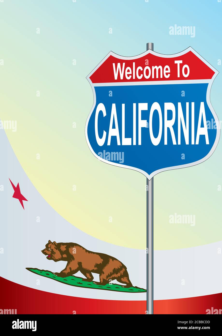 road sign Welcome to the California Stock Vector Image & Art - Alamy