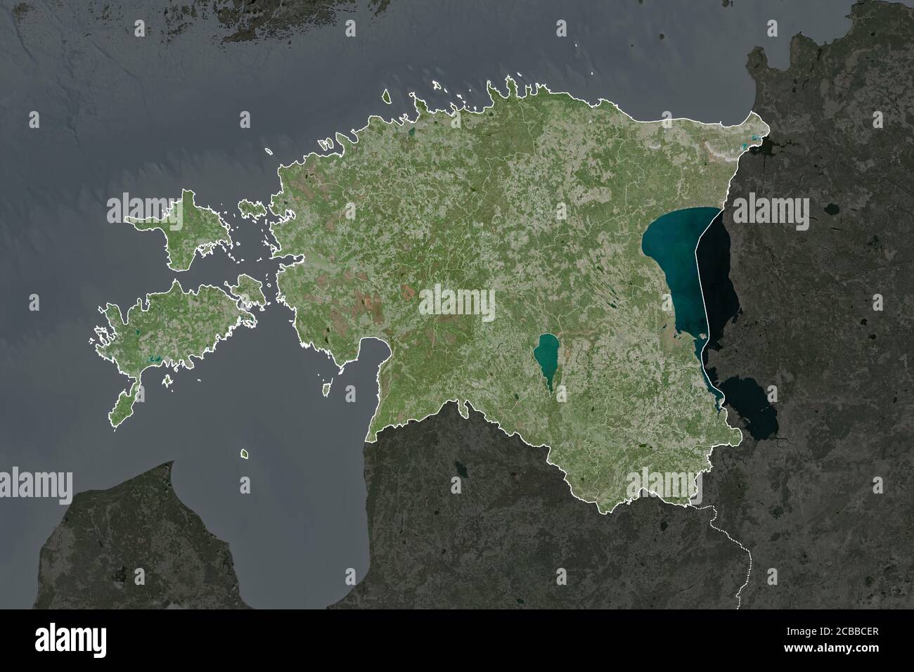 Shape of Estonia separated by the desaturation of neighboring areas ...