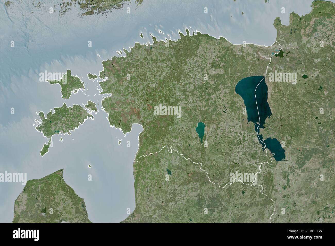 Extended area of Estonia with country outline, international and ...