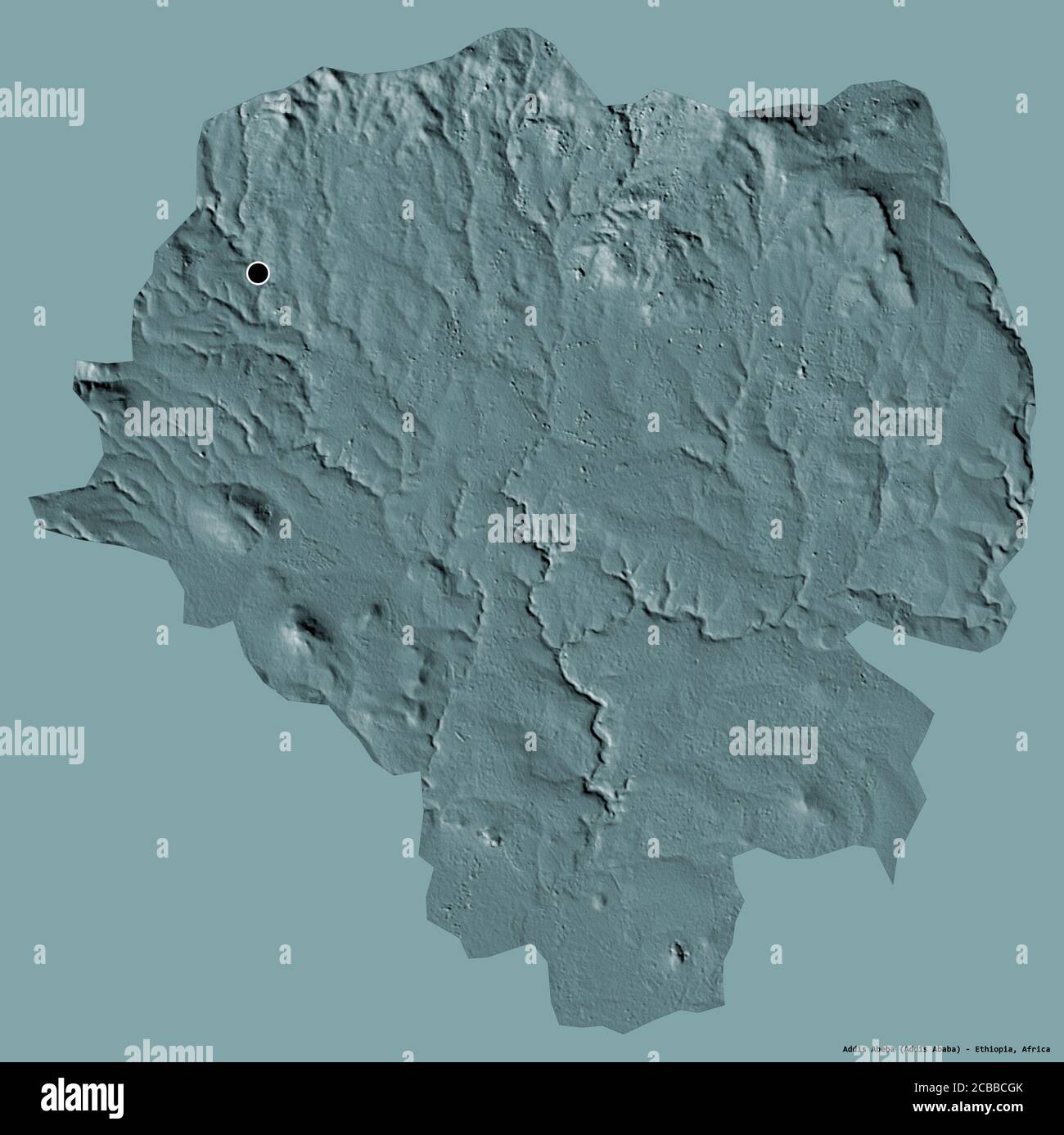 Shape of Addis Abeba, city of Ethiopia, with its capital isolated on a ...