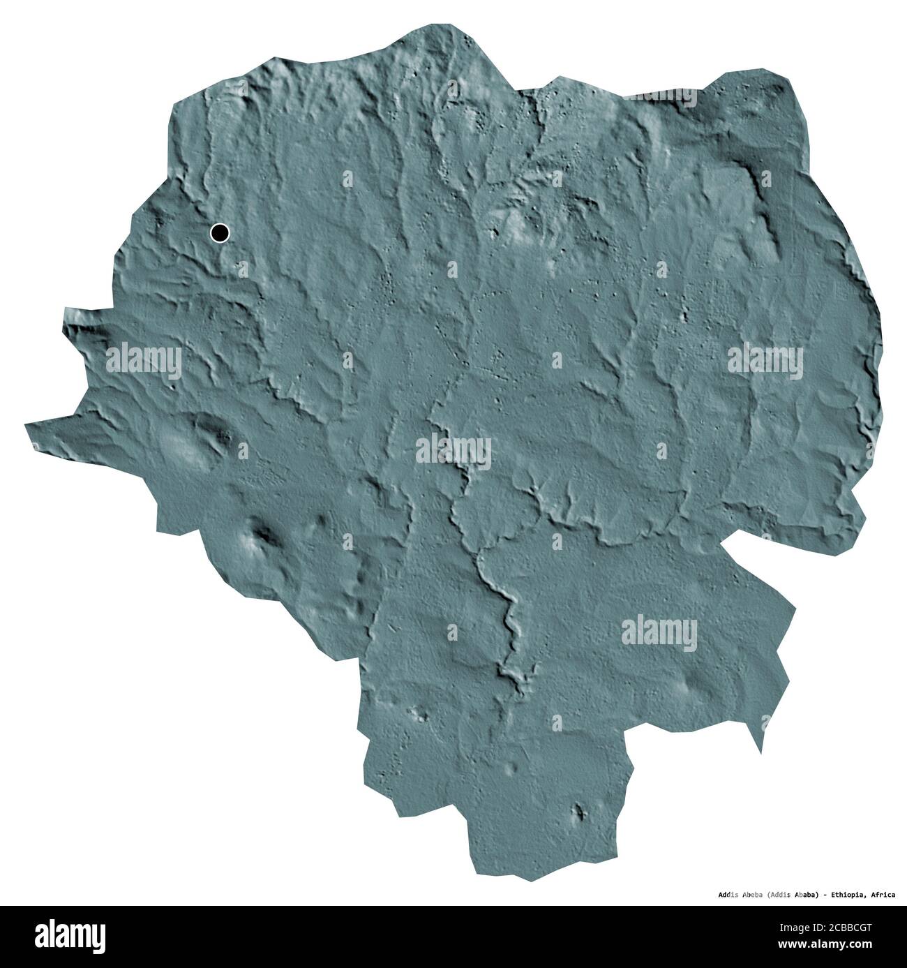 Shape of Addis Abeba, city of Ethiopia, with its capital isolated on ...