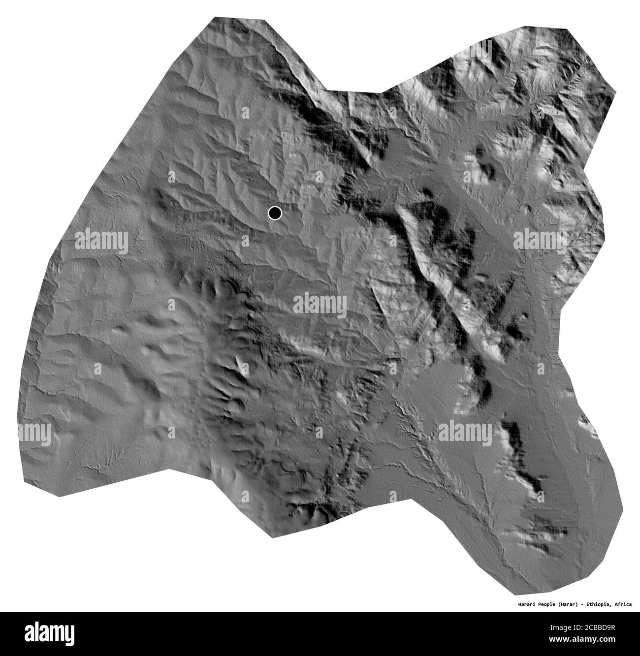 Shape of Harari People, state of Ethiopia, with its capital isolated on ...