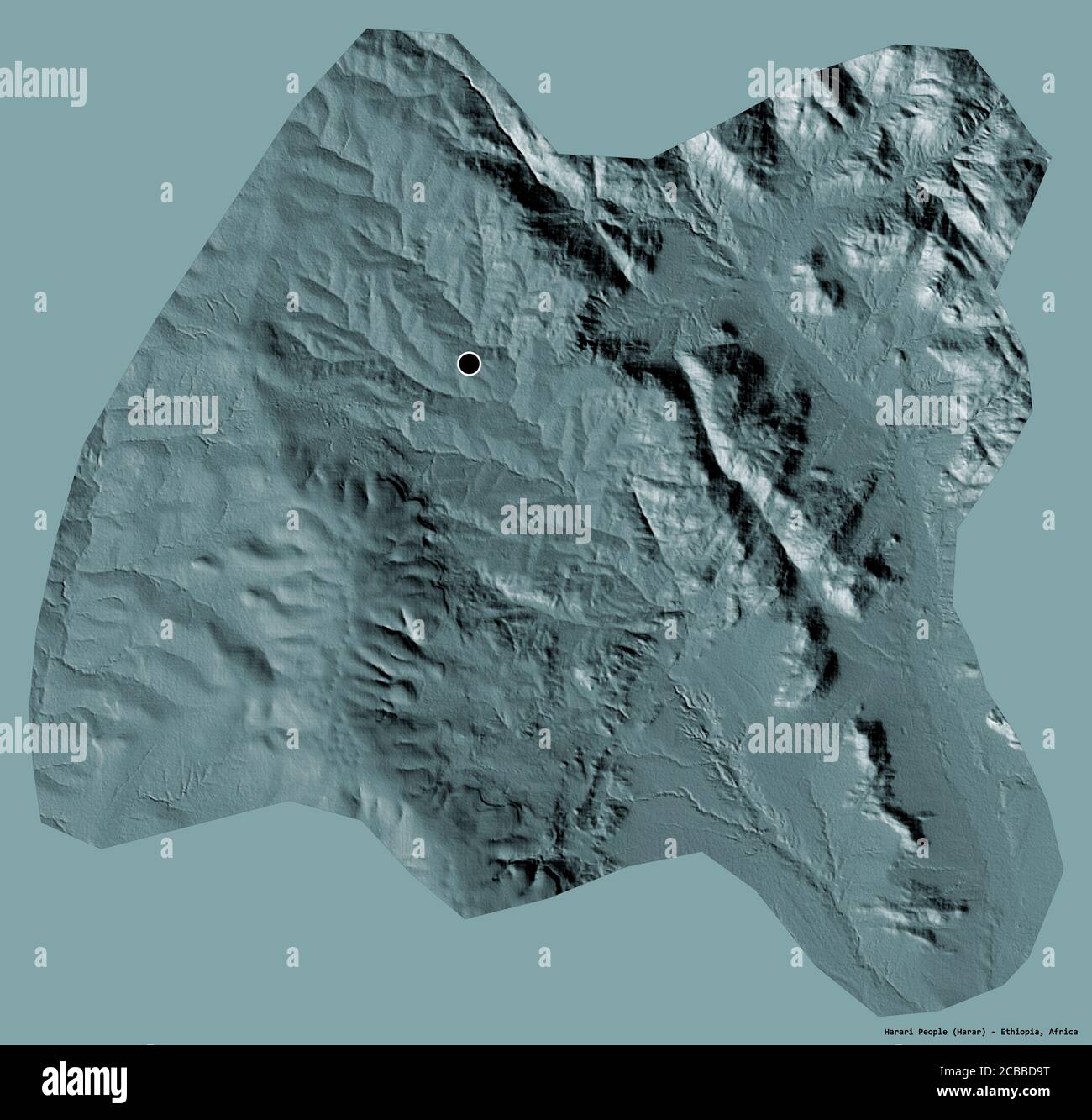 Shape of Harari People, state of Ethiopia, with its capital isolated on ...