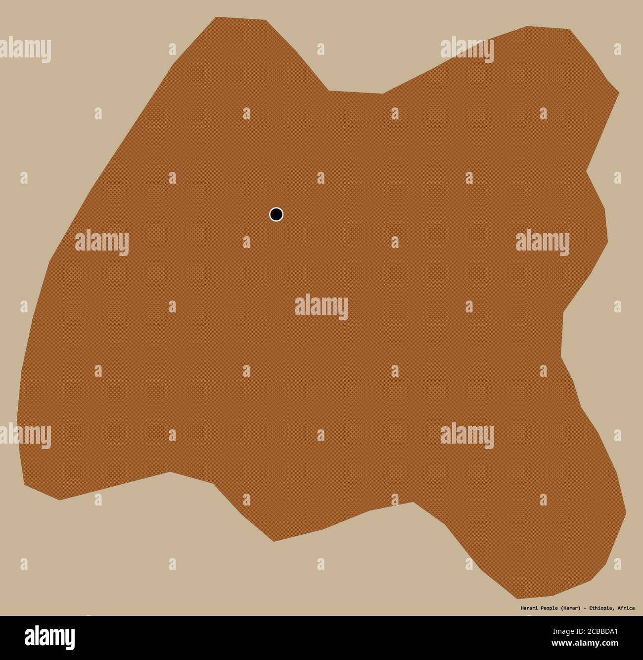 Shape of Harari People, state of Ethiopia, with its capital isolated on ...