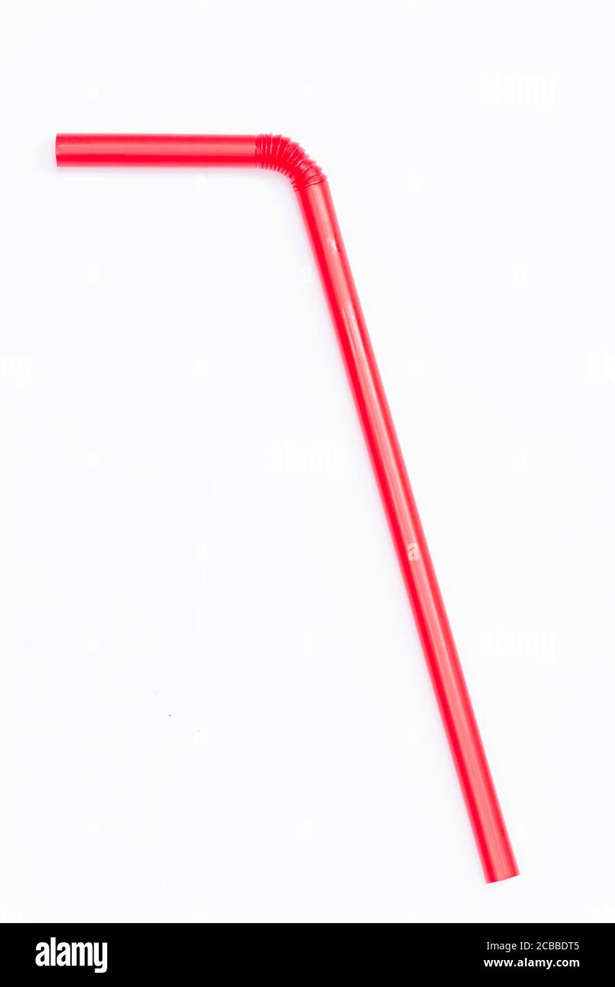 Red straw isolated on white background Stock Photo - Alamy
