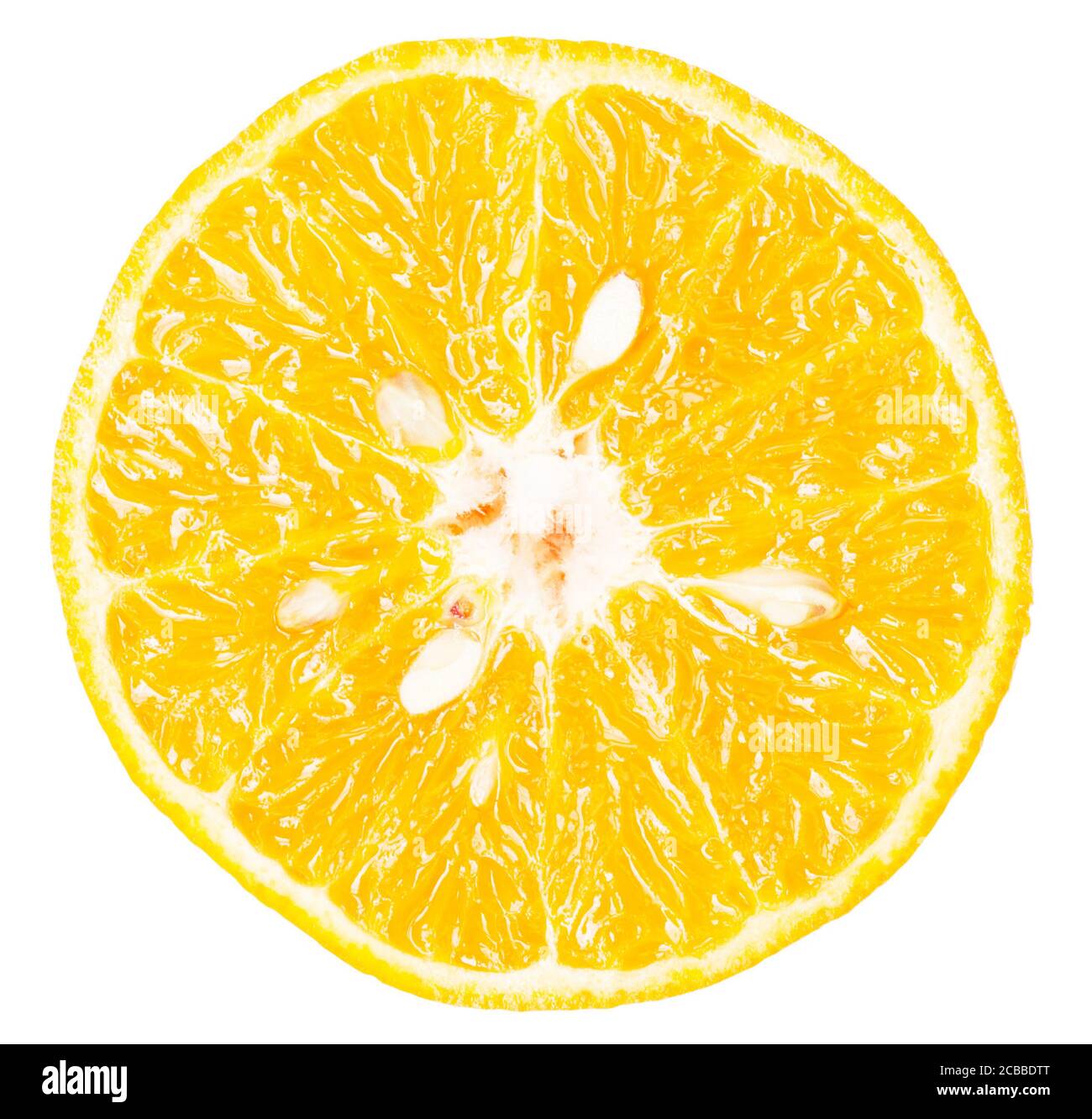 Sliced orange isolated on white background Stock Photo - Alamy