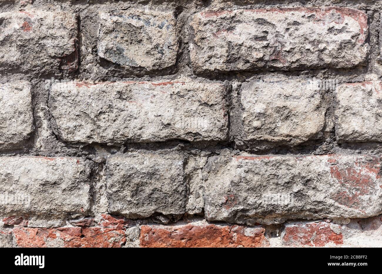 Background of old brick wall. Front view Stock Photo - Alamy