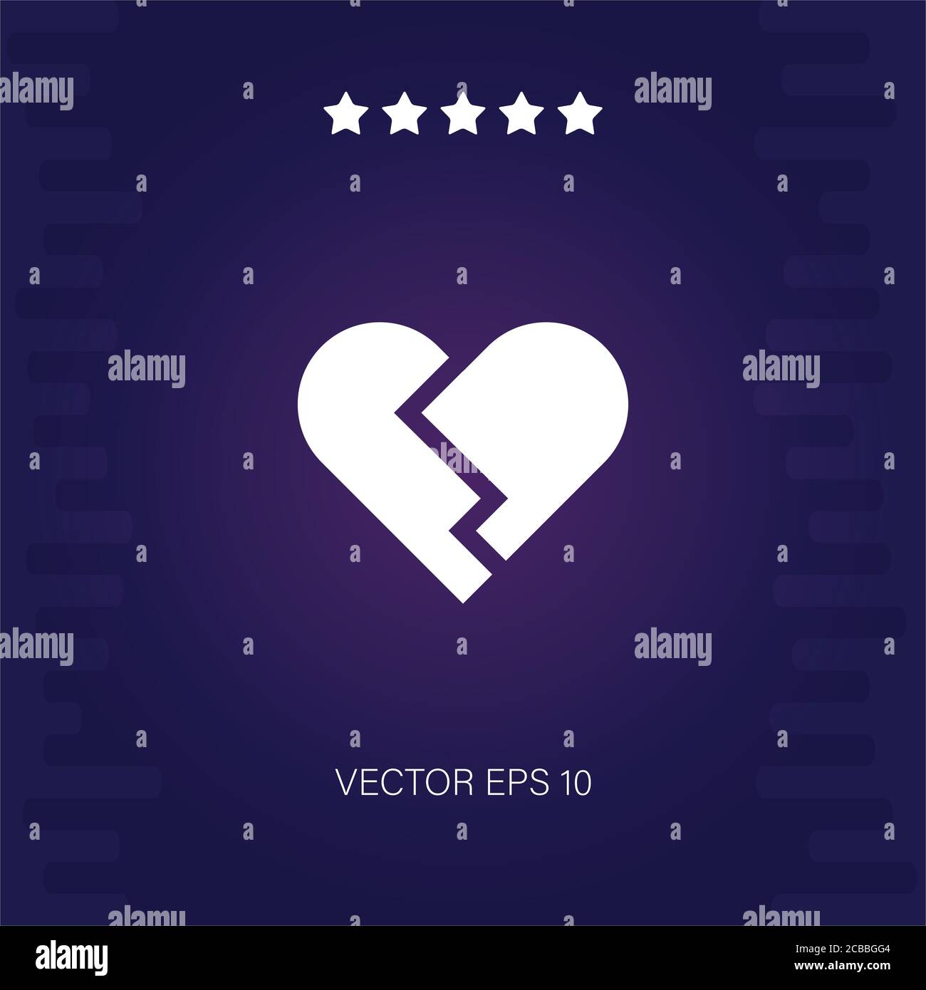 broken heart vector icon modern illustration Stock Vector Image & Art ...