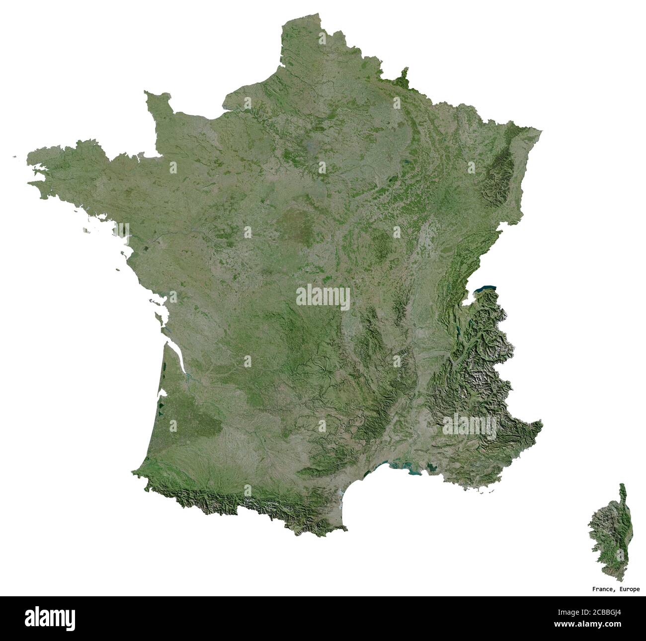 Shape of France with its capital isolated on white background ...