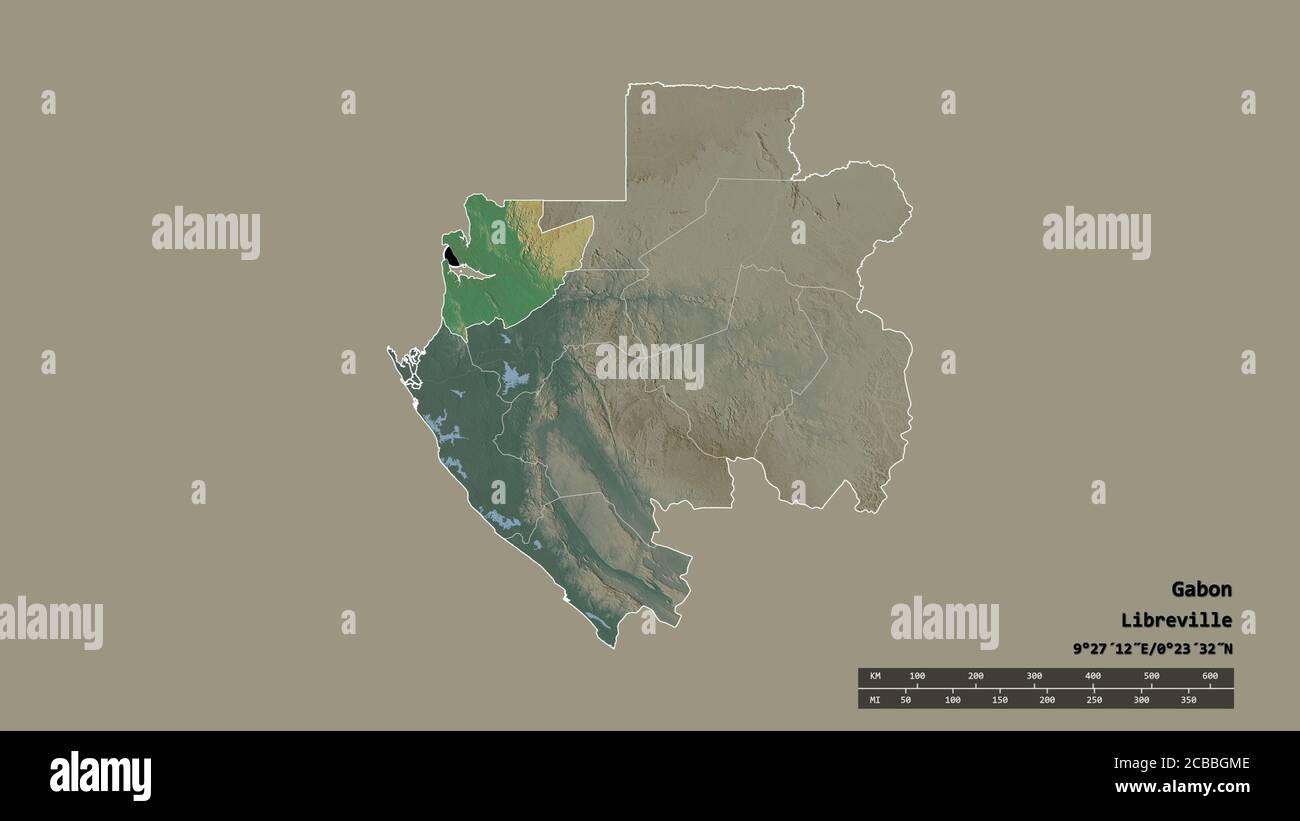 Gabon relief map hi-res stock photography and images - Alamy