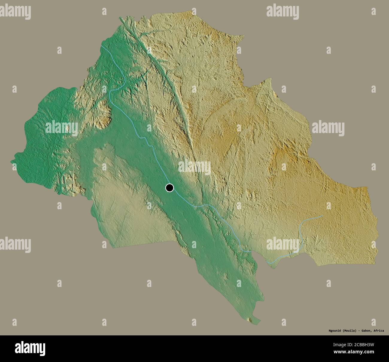 Gabon relief map hi-res stock photography and images - Alamy