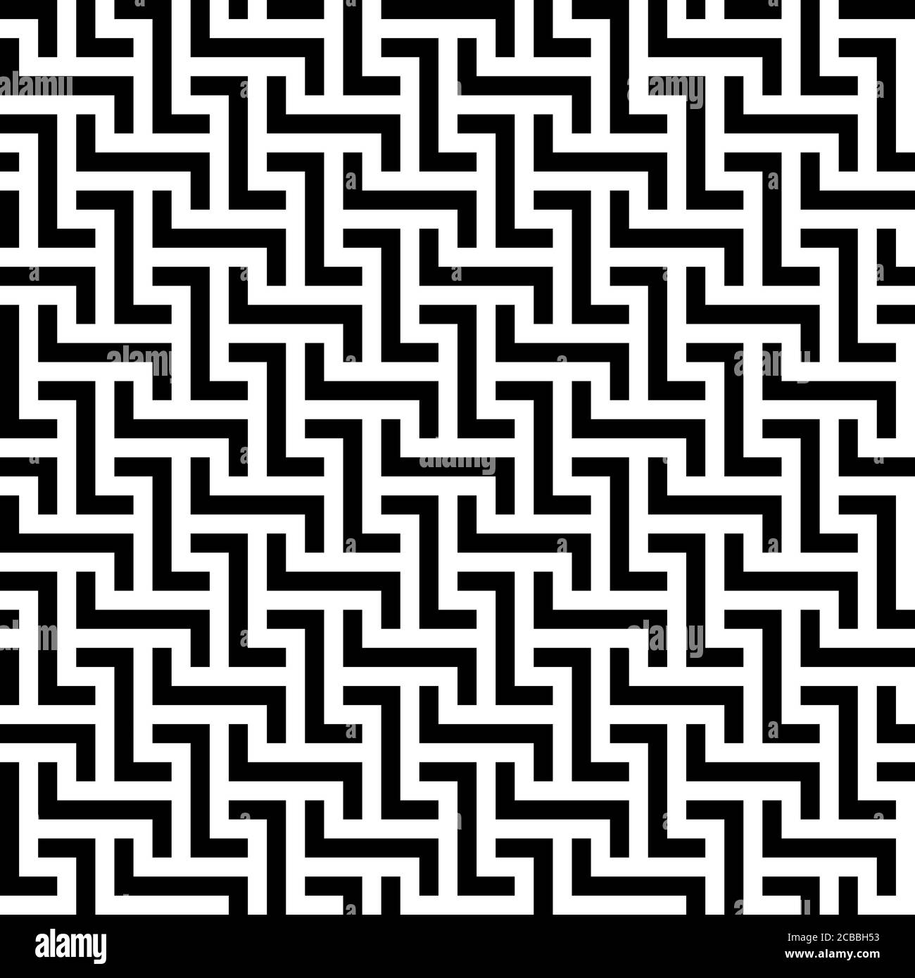 Abstract seamless pattern background. Maze of black geometric design ...