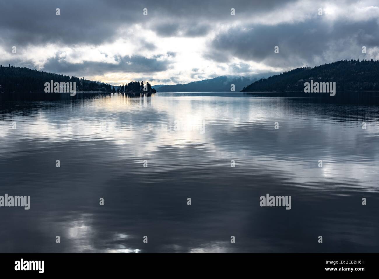 Lake Coeur D'Alene on a Morning in Late Fall, Idaho Stock Photo - Alamy