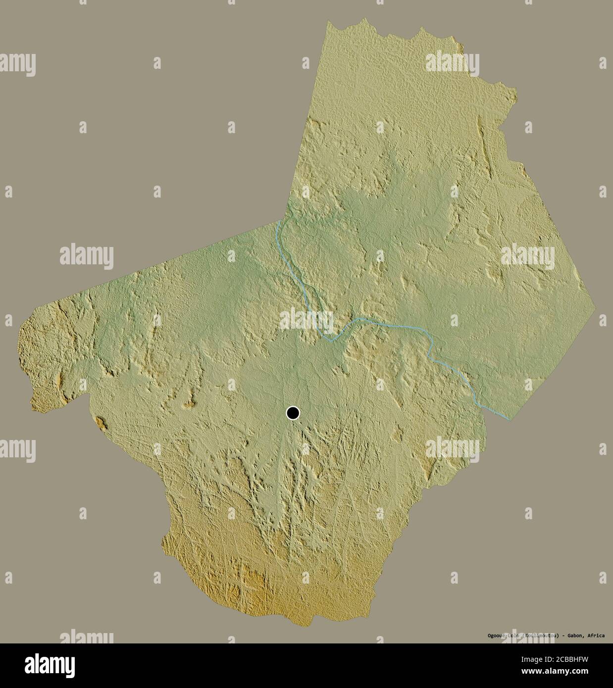 Gabon relief map hi-res stock photography and images - Alamy