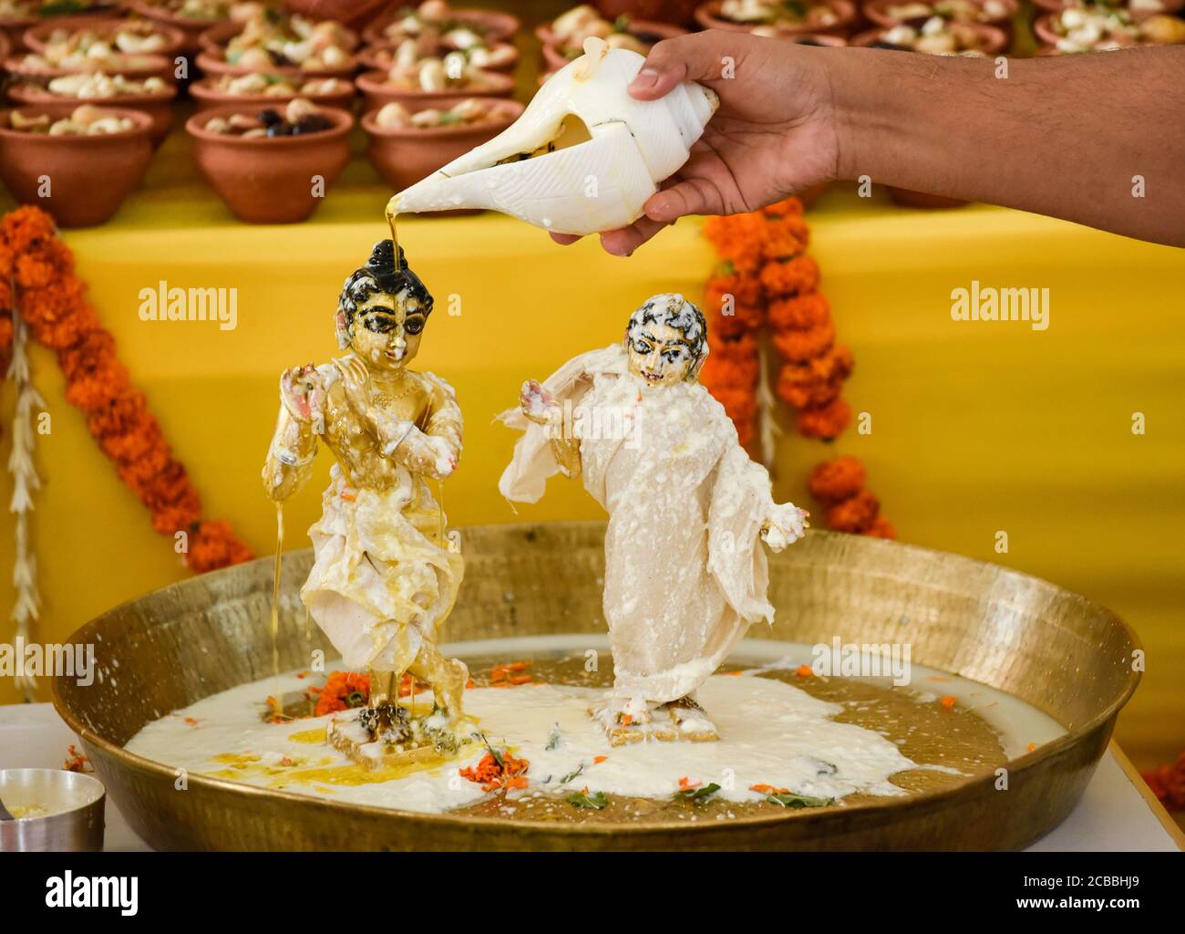 August 12, 2020, Guwahati, Assam, India: Devotee of the Hindu faith ...