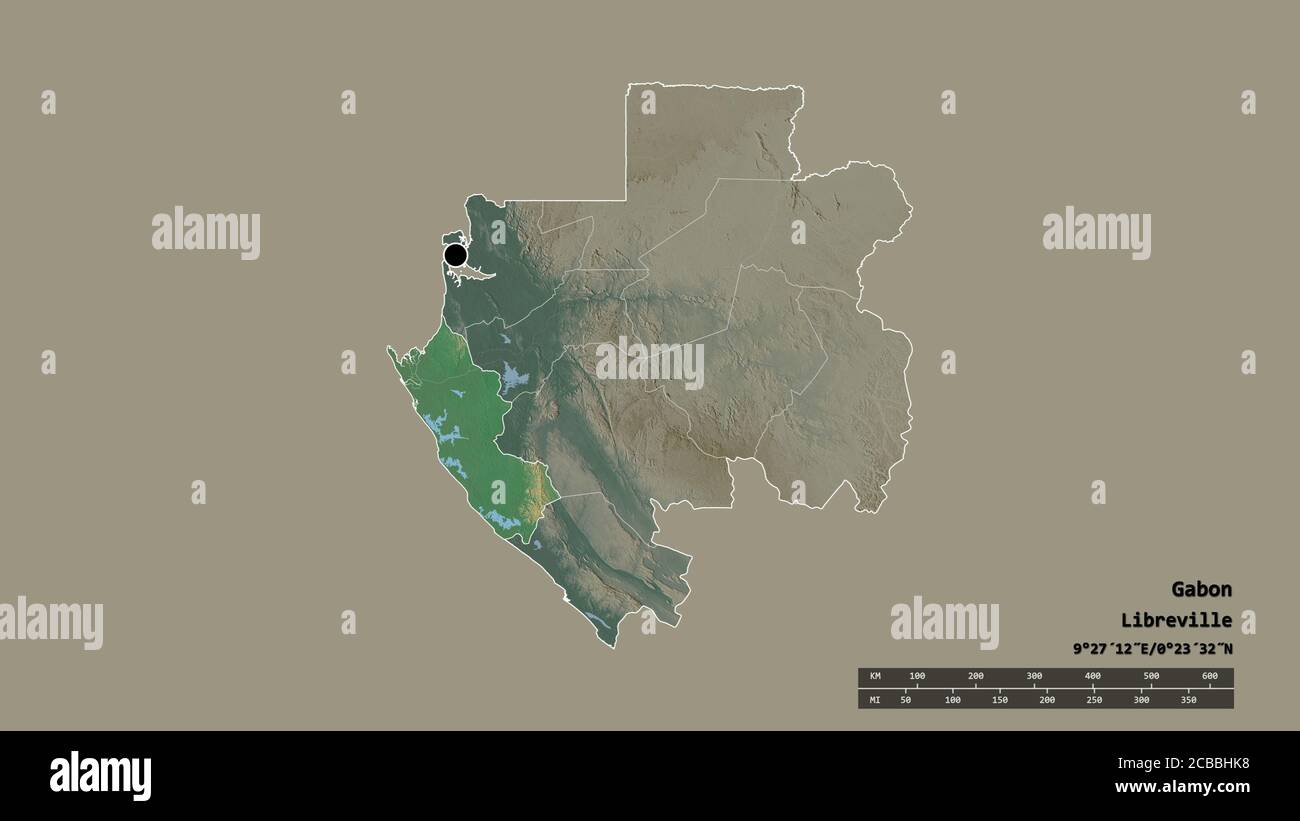 Gabon relief map hi-res stock photography and images - Alamy