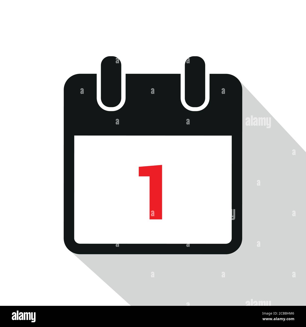 simple calendar icon 1 on white background vector illustration EPS10 ...
