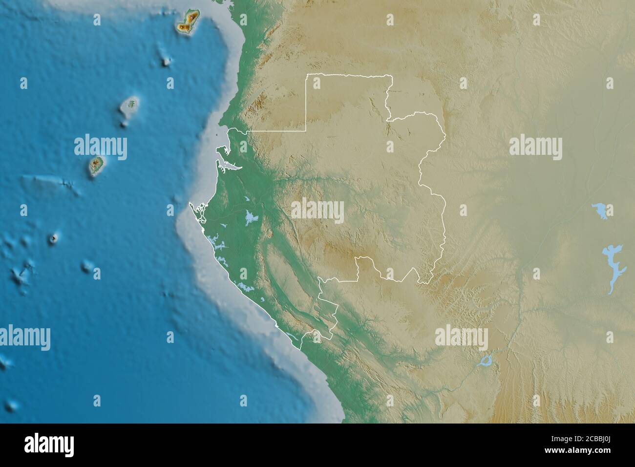 Gabon relief map hi-res stock photography and images - Alamy