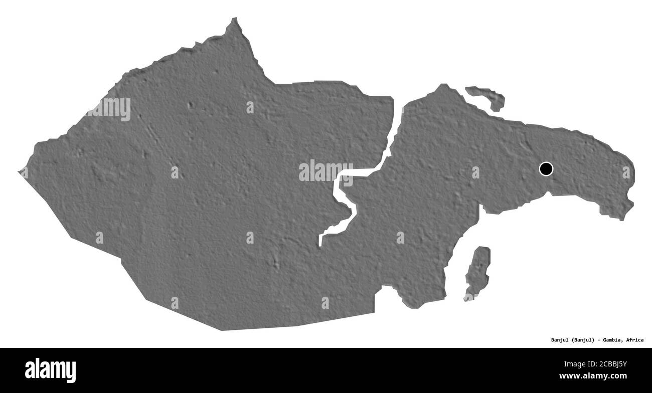 Shape of Banjul, independent city of Gambia, with its capital isolated ...