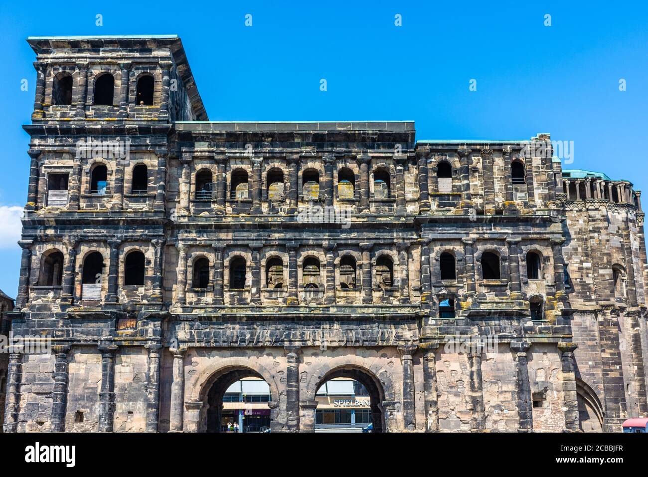 TRIER, GERMANY, 20 JULY 2020: Porta Nigra, an ancient roman landmark in ...