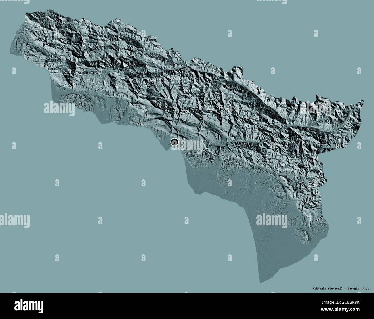 Shape Of Abkhazia Autonomous Republic Of Georgia With Its Capital