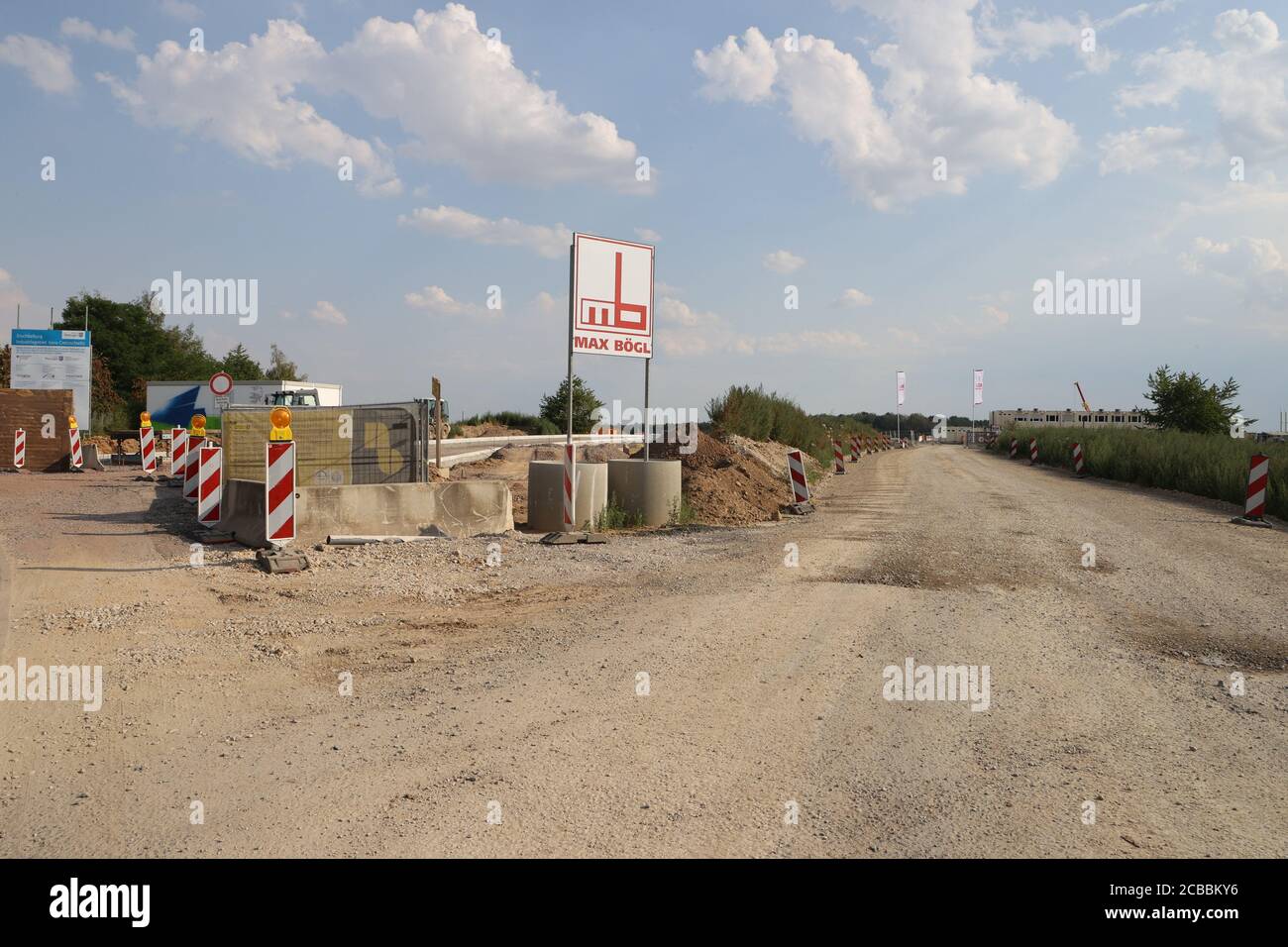 Gera, Germany. 12th Aug, 2020. A construction site entrance in the Gera ...
