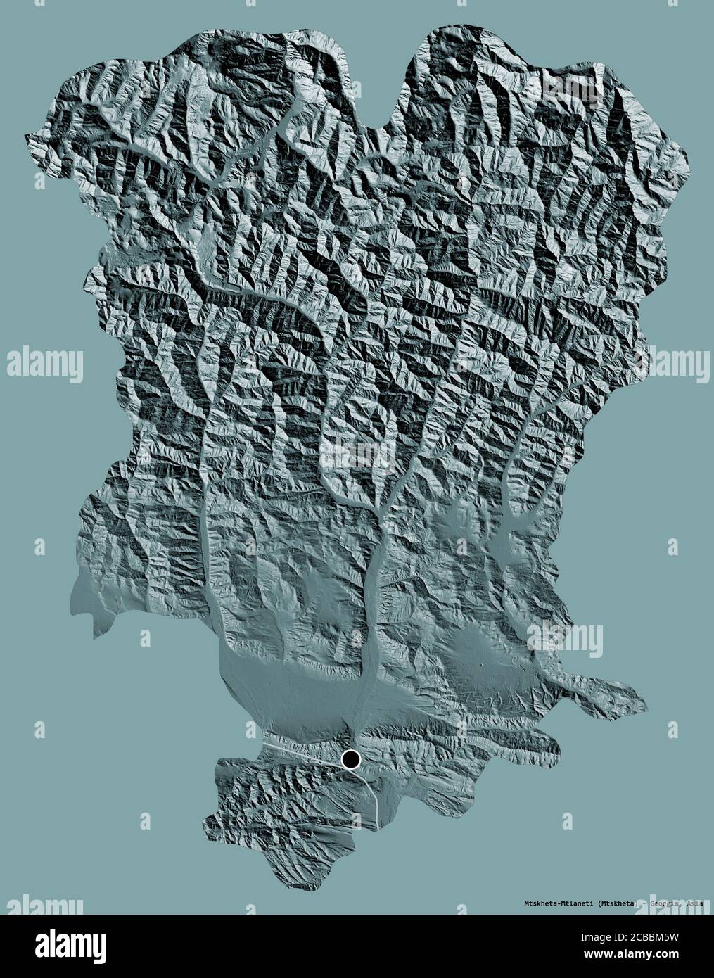 Shape of Mtskheta-Mtianeti, region of Georgia, with its capital ...