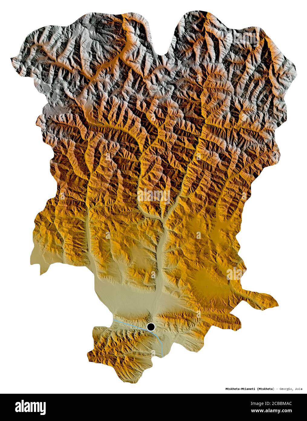 Shape of Mtskheta-Mtianeti, region of Georgia, with its capital ...