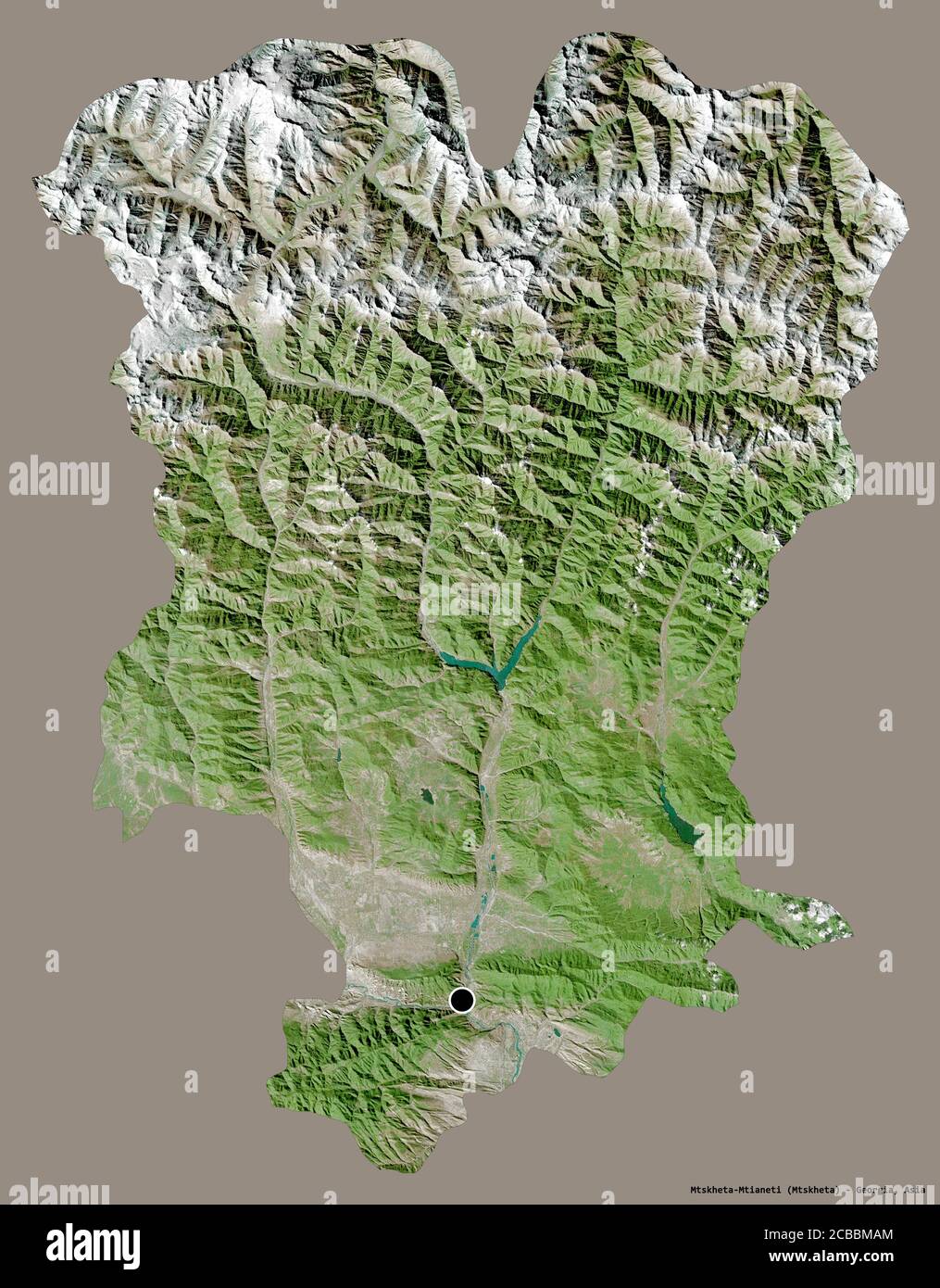 Shape of Mtskheta-Mtianeti, region of Georgia, with its capital ...