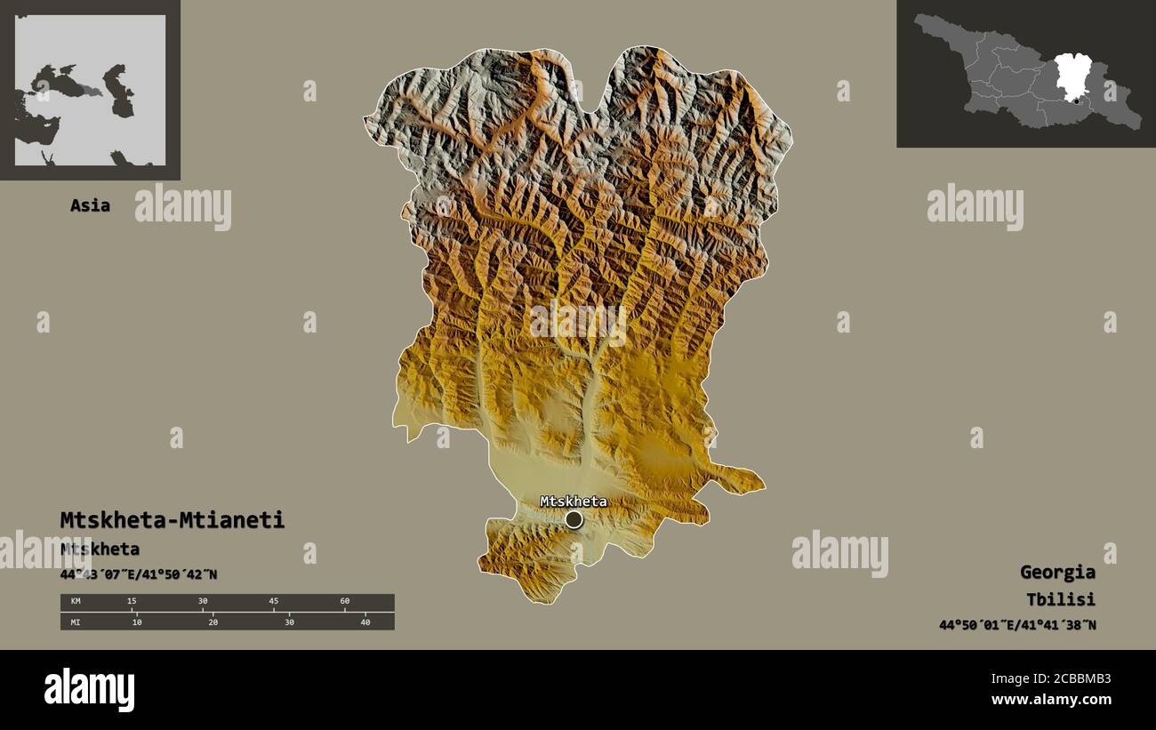 Shape of Mtskheta-Mtianeti, region of Georgia, and its capital ...