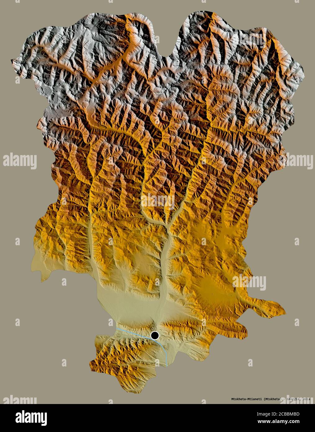 Shape of Mtskheta-Mtianeti, region of Georgia, with its capital ...