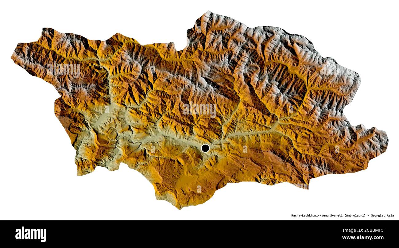 Shape of Racha-Lechkhumi-Kvemo Svaneti, region of Georgia, with its ...