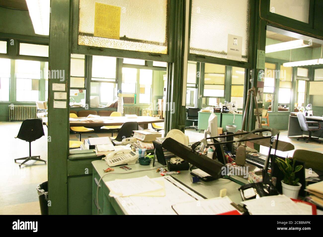 USA. Filming set ( police station ) of the ©HBO TV series : The Wire ...