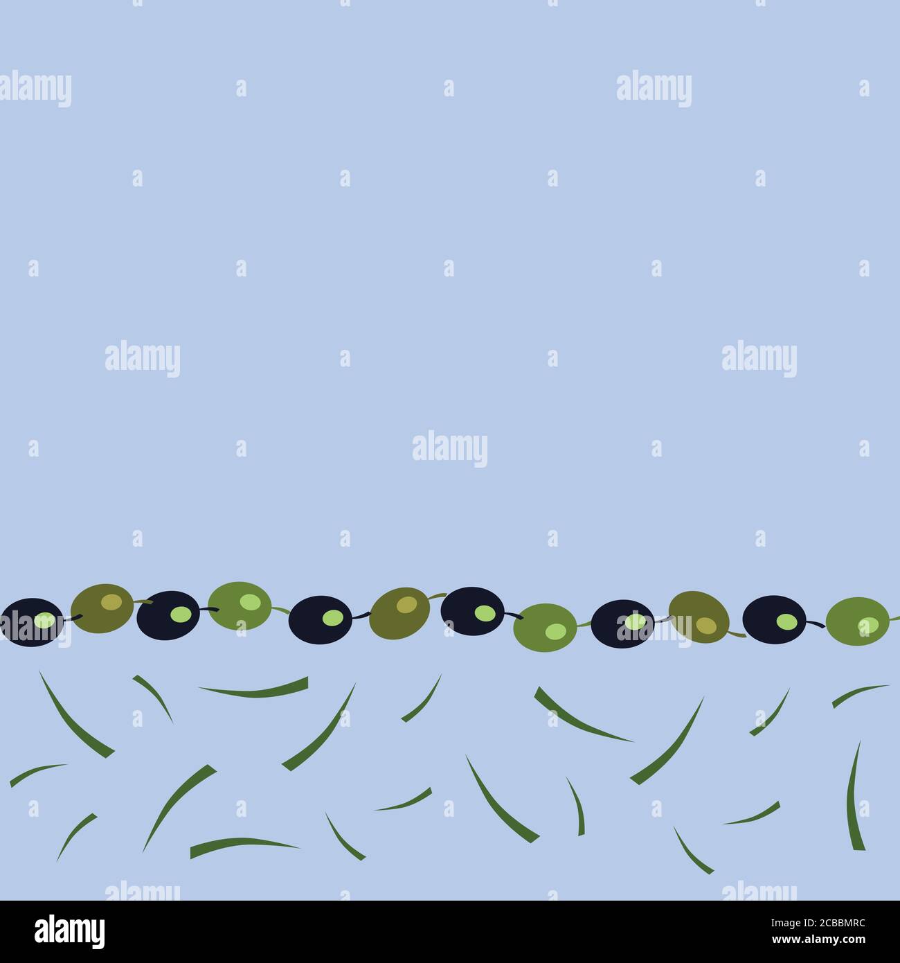 Greek Green Blue Olives Border Design Vector Illustration Stock Vector ...