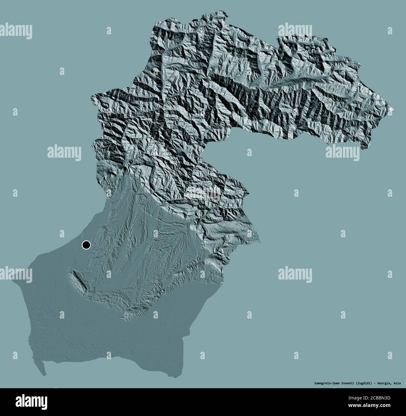 Shape of Samegrelo-Zemo Svaneti, region of Georgia, with its capital ...