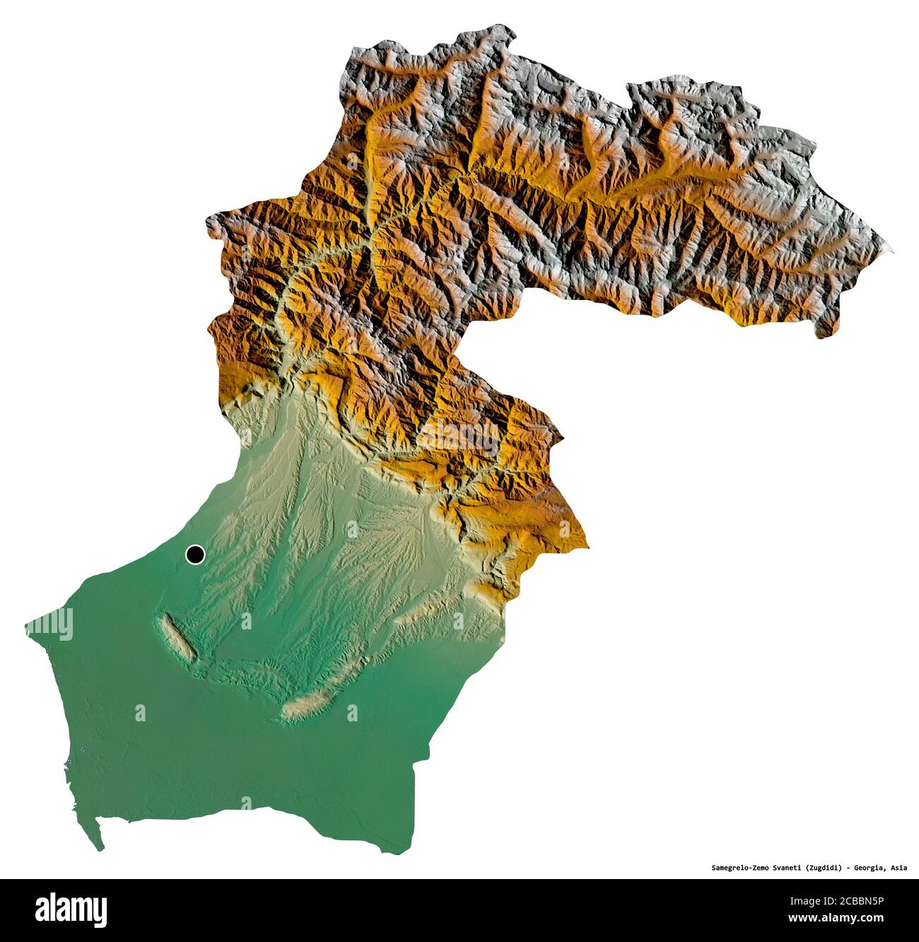 Shape of Samegrelo-Zemo Svaneti, region of Georgia, with its capital ...