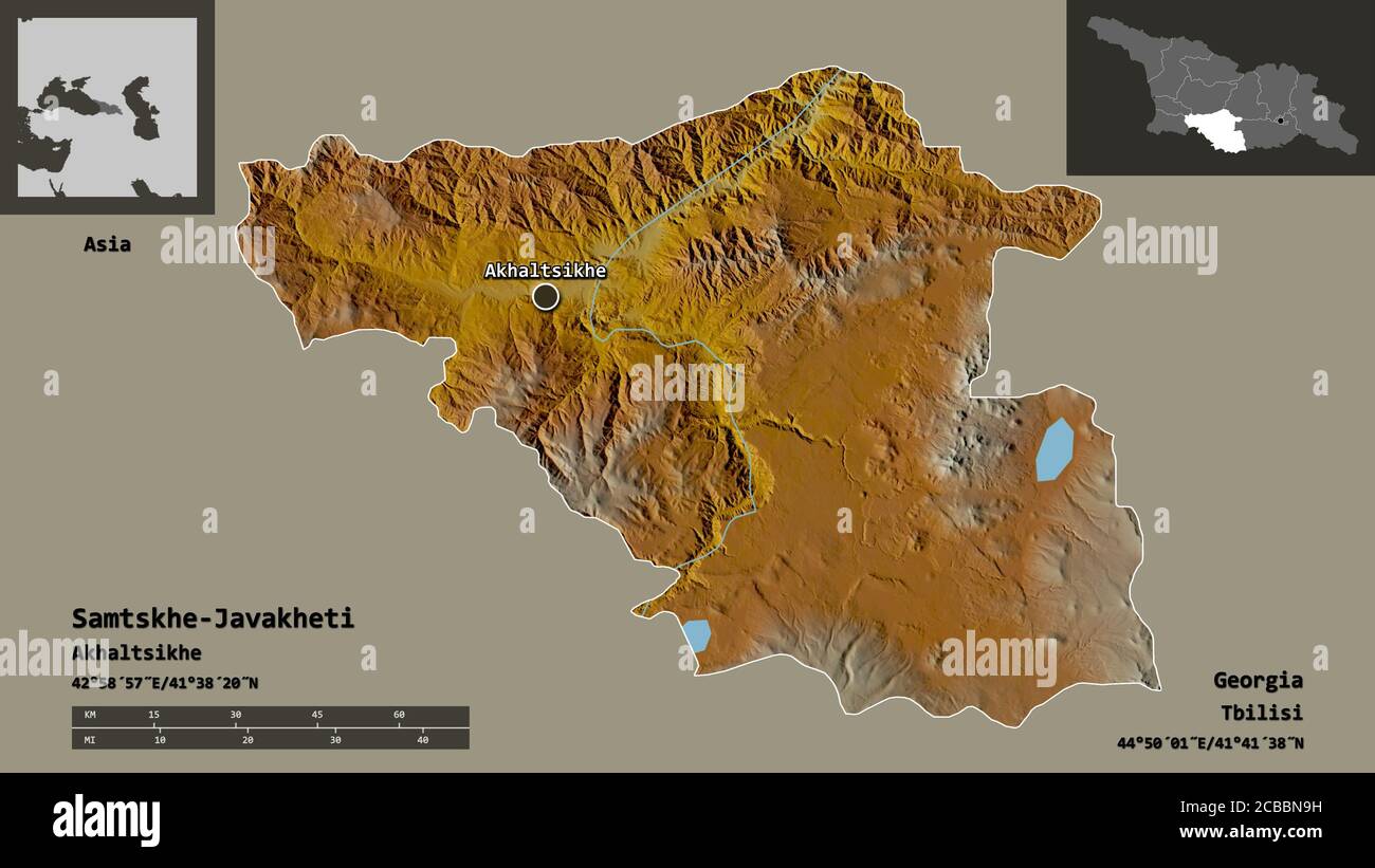 Shape of Samtskhe-Javakheti, region of Georgia, and its capital ...