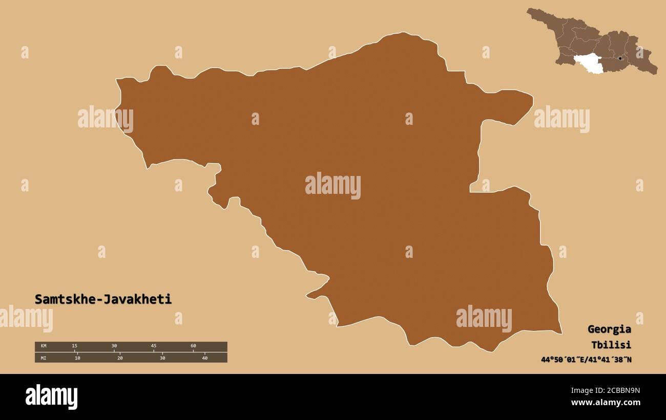 Shape of Samtskhe-Javakheti, region of Georgia, with its capital ...